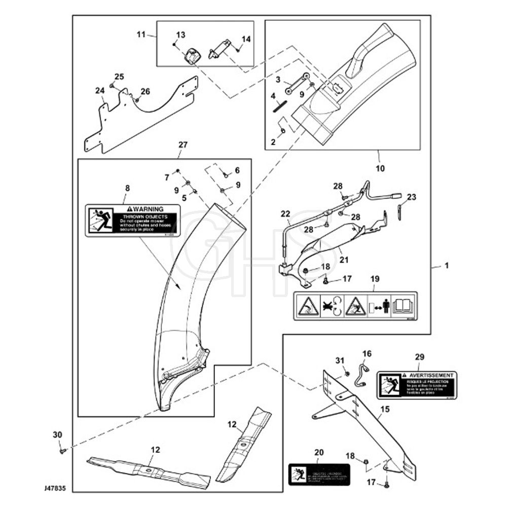 John Deere X350 - PC12707 - Chute Kit - ST855326 | GHS