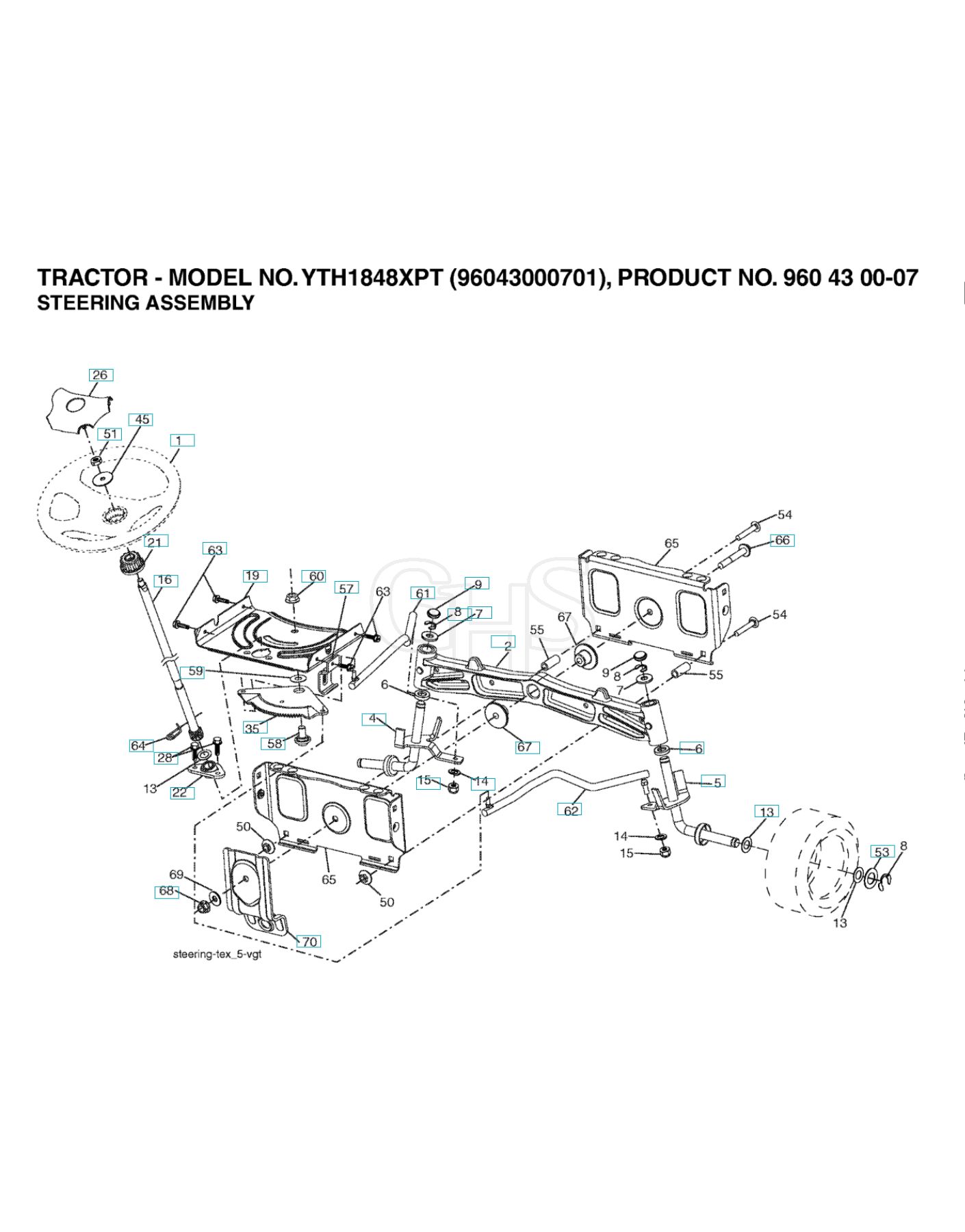 Husqvarna Yth1848 Xpt - Steering | GHS